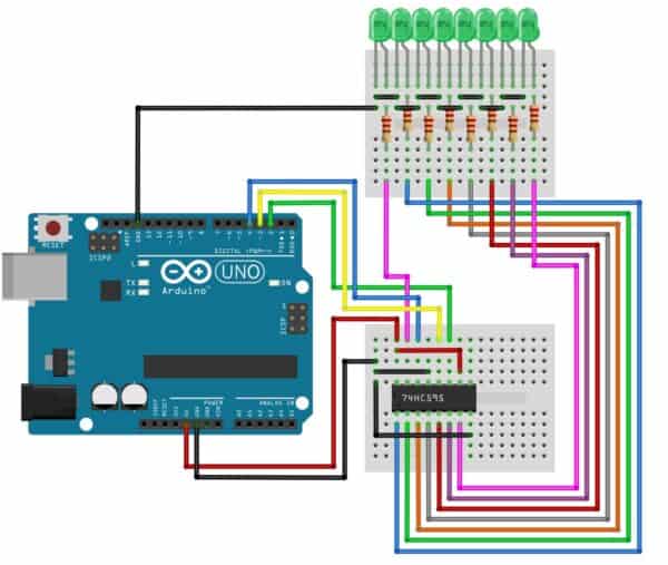 Use 74HC595 Shift Register With Arduino - Software Particles