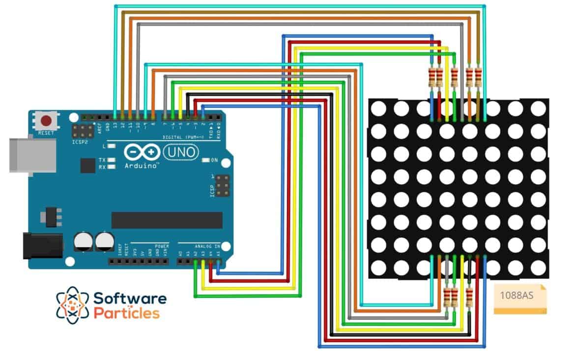 Learn How an 8×8 LED Display Works and How to Control it Using an Arduino - Software Particles